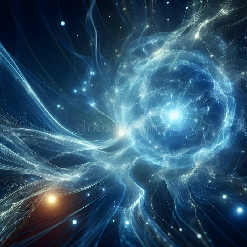 Blue Power Flows and Light and Modern Solar Power Glass. Stock ...