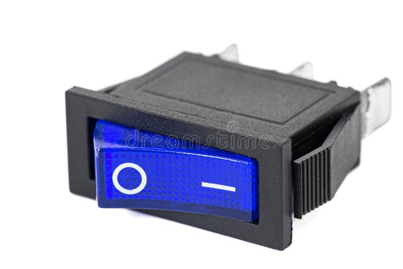 Red Power Switch at on Position, Isolated on White Background Stock ...