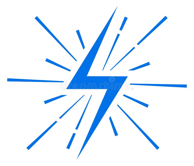 Blue Power Symbol. Flash Icon Stock Vector - Illustration of fast ...