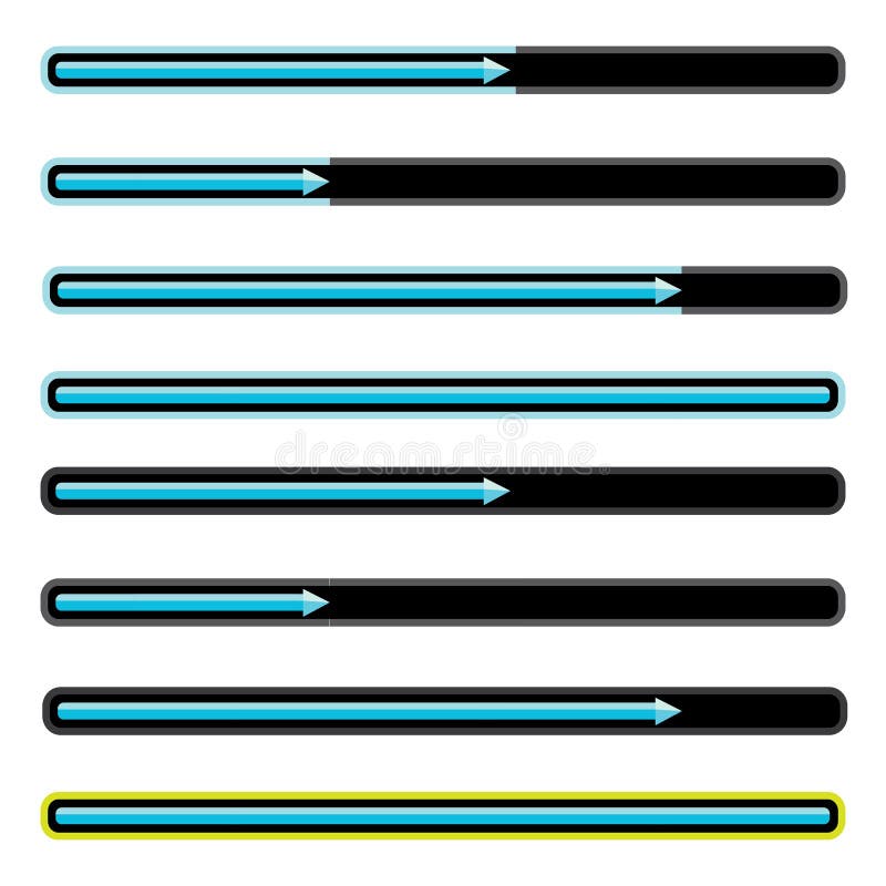 Blue Preloaders and Progress Loading Bars. Stock Illustration ...