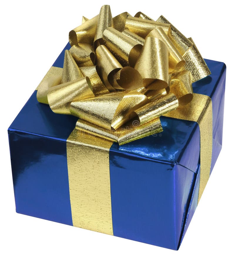 Blue present stock image. Image of present, gift, anniversary - 129411