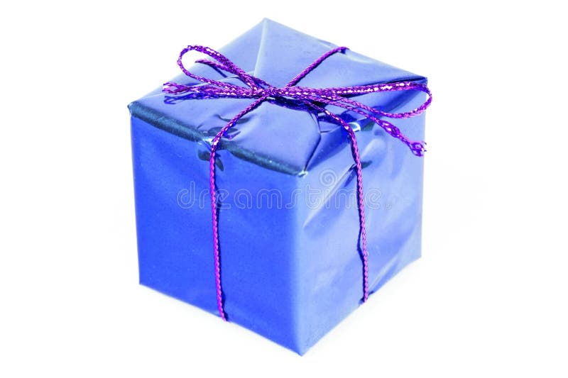 Blue present box stock image. Image of green, present - 12884867