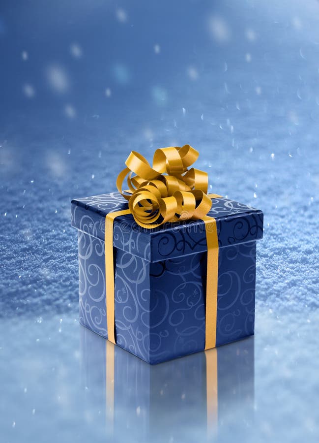 Golden present box stock image. Image of isolated, greeting - 17150817