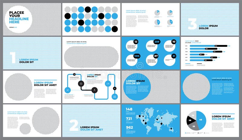 Blue presentation template stock vector. Illustration of cartogram ...