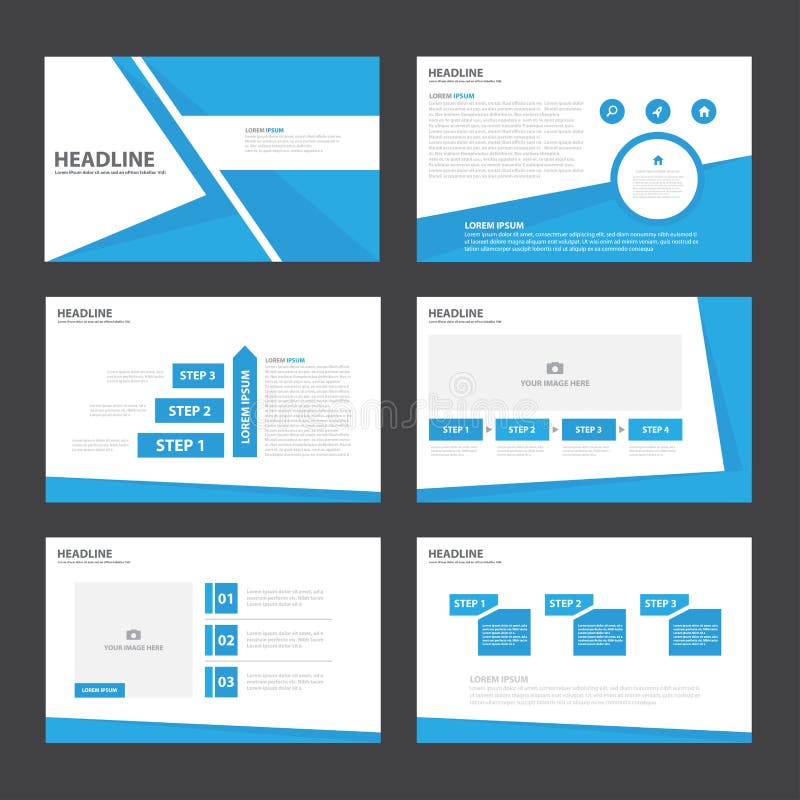 Blue Presentation Templates Elements on a White Background. Vector ...