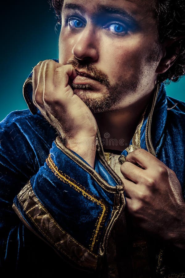 Blue Prince Dressed with Elegant Prussian Blue Jacket Stock Photo ...