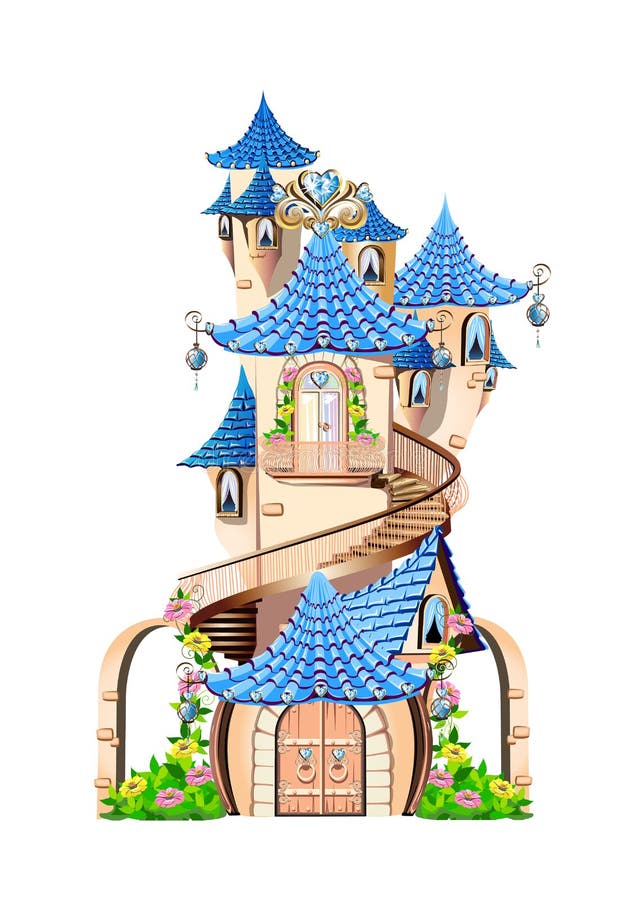 Fairytale Castle of Beautiful Princess Stock Vector - Illustration of ...