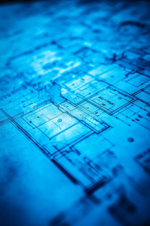 Blue Print Floor Plan, Architectural Design, Draft Drawing with Blue ...