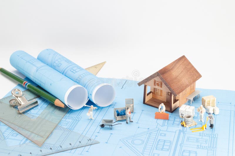 The Blue Print House Plan. Design Architecture Home Stock Photo - Image ...