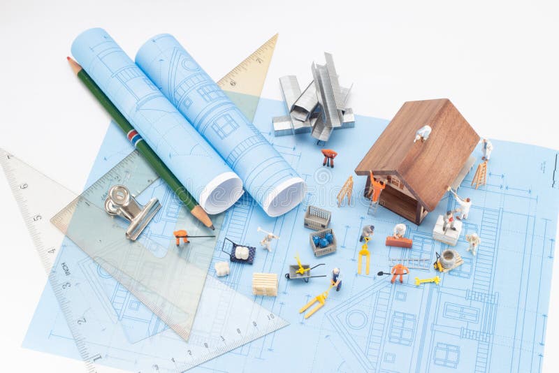 The Blue Print House Plan. Design Architecture Home Stock Photo - Image ...