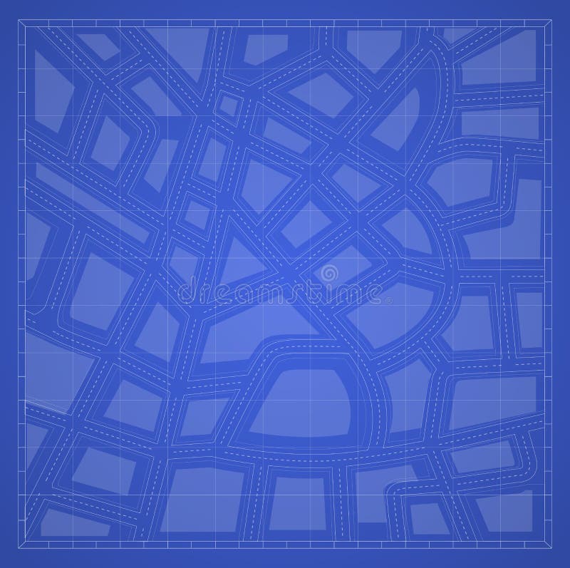 Blue map stock vector. Illustration of plan, direction - 29072011