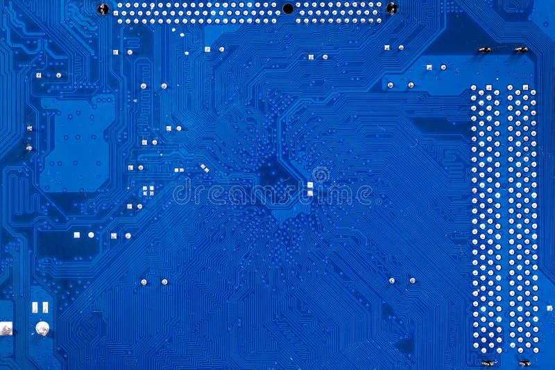 Blue Printed Circuit Board PCB Stock Image - Image of data, economic ...