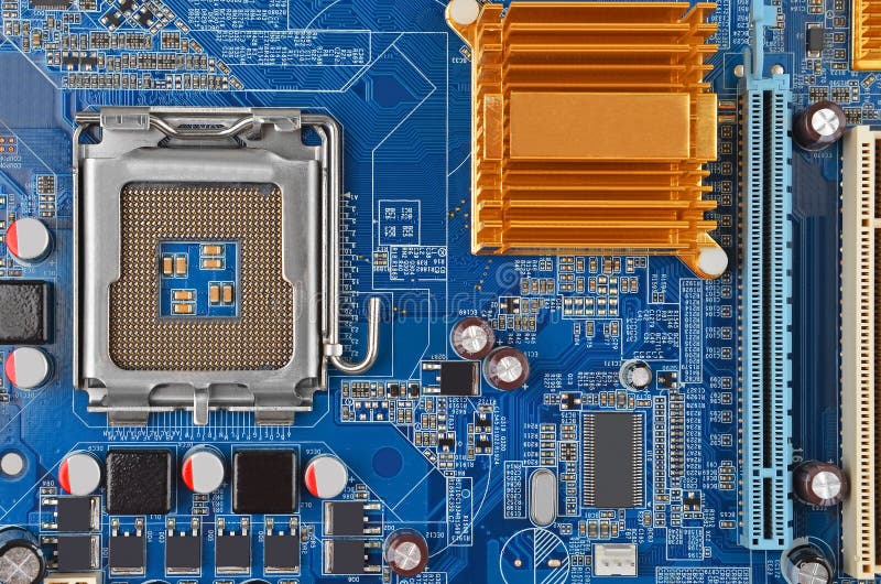Blue computer motherboard stock image. Image of hardware - 102883921