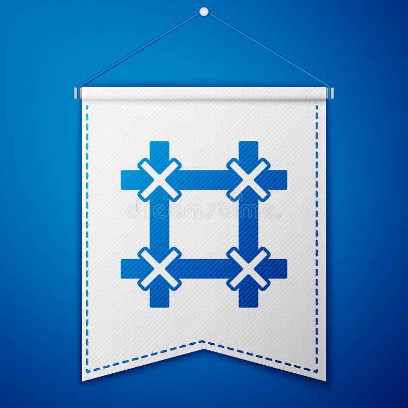 Blue Prison Window Icon Isolated on Blue Background. White Pennant ...