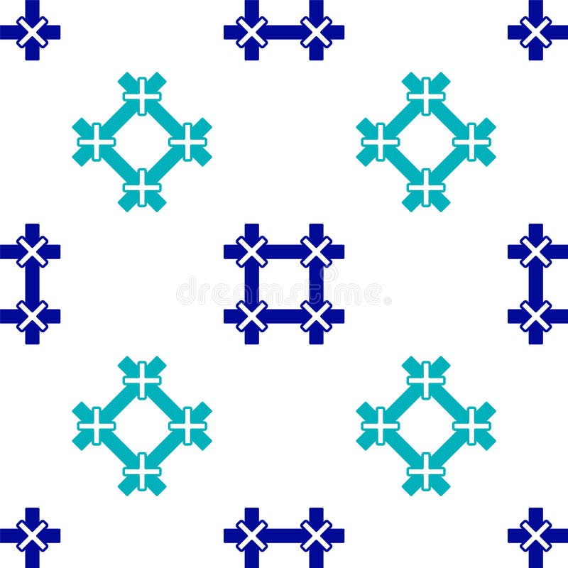 Blue Prison Window Icon Isolated Seamless Pattern on White Background ...