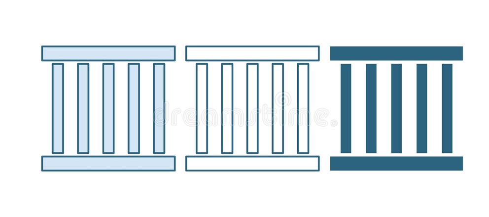 Blue Prison Window Icon Isolated on White Background. Vector Stock ...