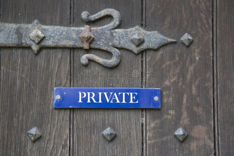 Blue Private Sign stock image. Image of maintain, entrance - 96731199