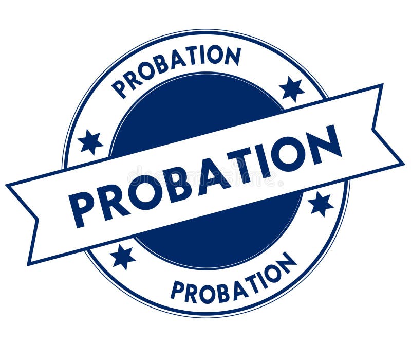 Blue PROBATION stamp. stock illustration. Illustration of note - 102995289