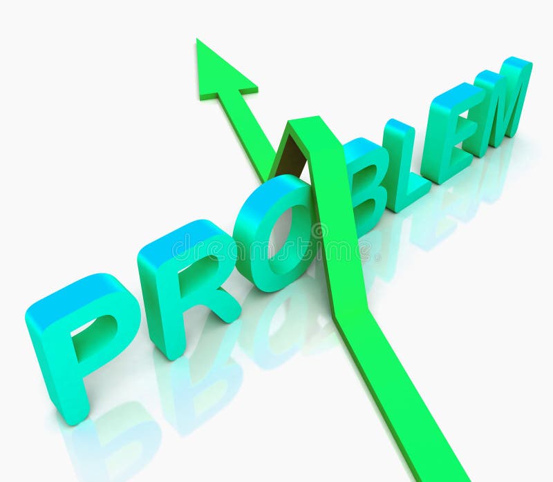 Blue Problem Word Means Question To Answer Stock Illustration ...