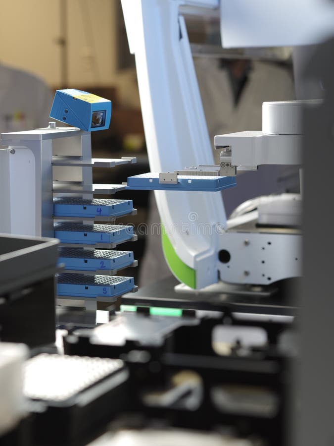 Blue Processing DNA Laboratory Equipment Editorial Image - Image of ...
