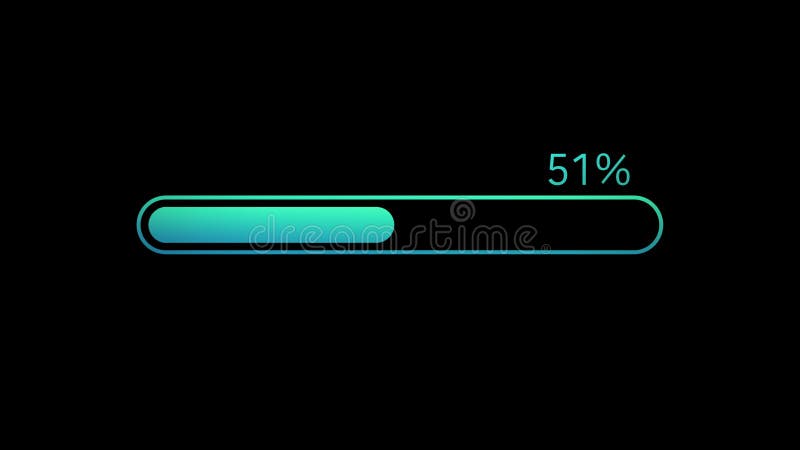Blue Progress Bar Animation, Percentage Loading on a Black Background ...