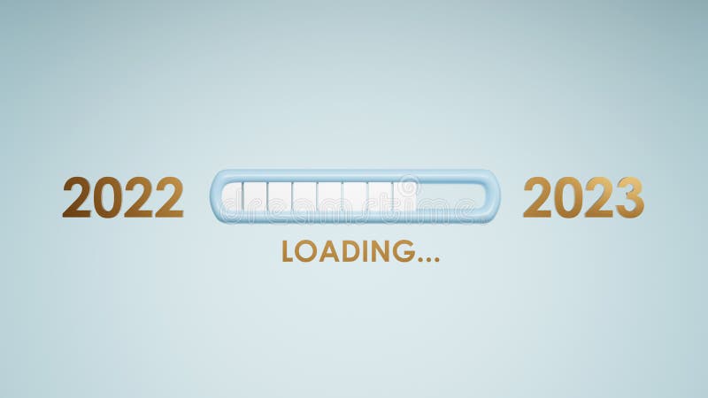 Blue Progress Bar Loading from 2022 To 2023 Stock Illustration ...