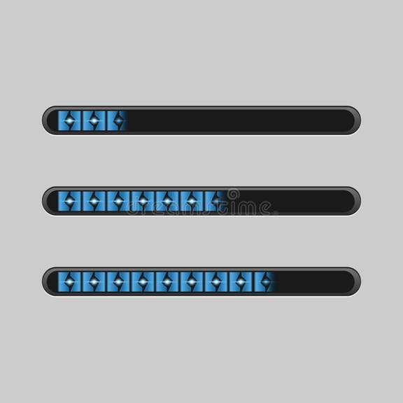 Blue Progress bars stock vector. Illustration of glossy - 49704953