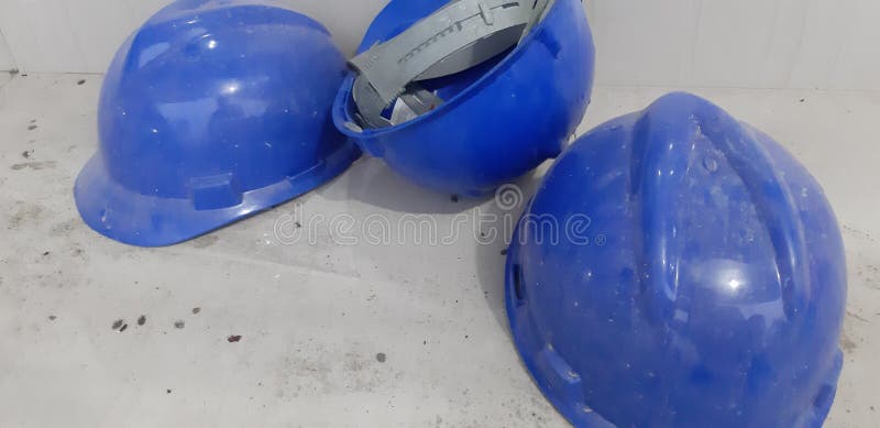 Blue Project Helmet for Work Hard Stock Image - Image of helmet ...