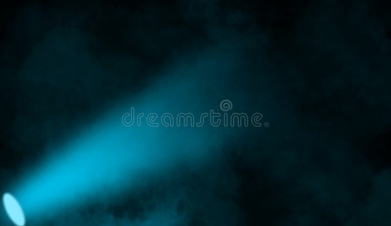 Blue Projector Bright Stadium Arena Lights. Spotlight with Smoke on ...
