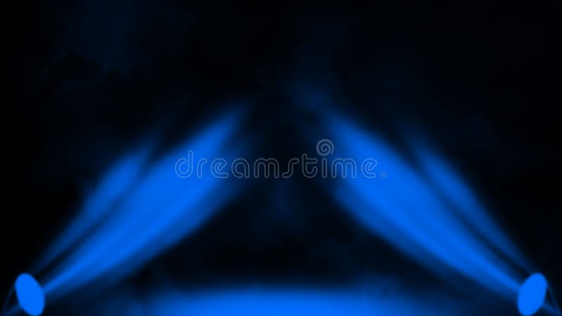 Blue Projector. Spotlight Stage with Smoke on Black Background. Design ...