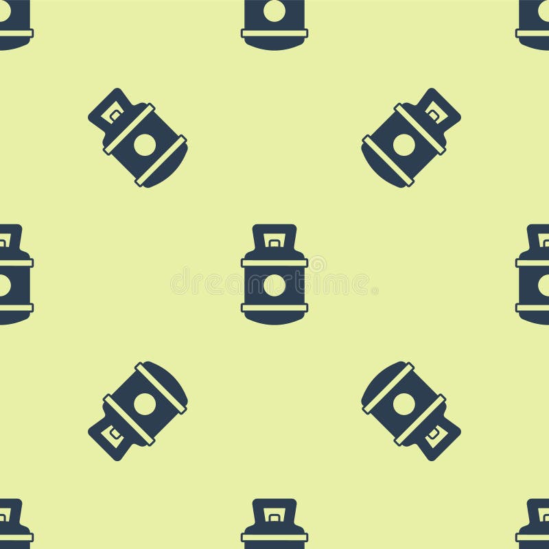 Blue Propane Gas Tank Icon Isolated Seamless Pattern on Yellow ...
