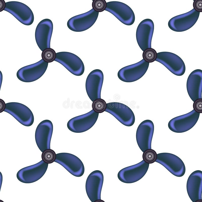 Blue Propeller Icon Seamless Pattern Isolated on White Background Stock ...