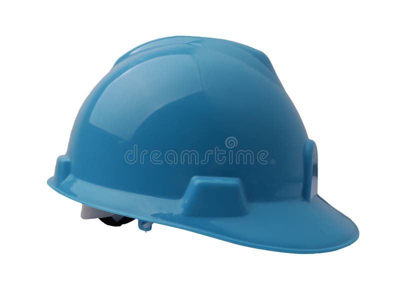 Blue Protective Construction Safety Helmet Isolated on White Stock ...