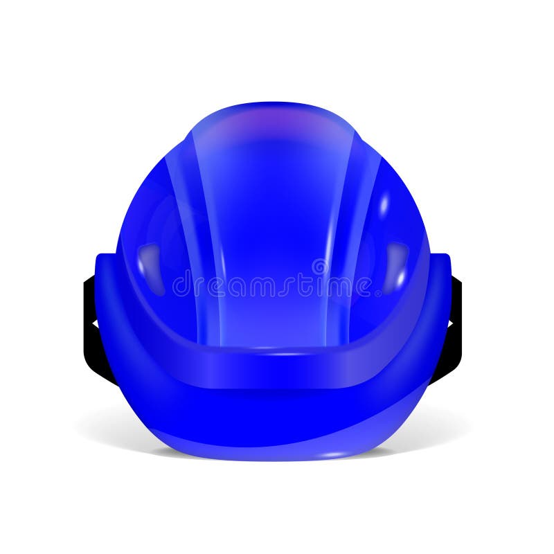 Blue Protective Helmet. Polygonal Construction Helmet in 3D. Front View ...