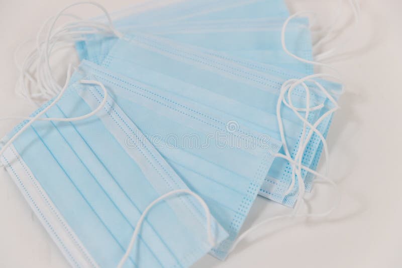 Blue Protective Mask Isolated Stock Image - Image of clinic, breathing ...