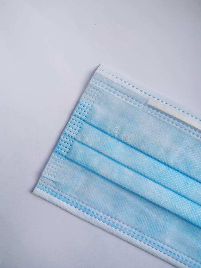 Blue Protective Mask on a White Background Stock Photo - Image of ...