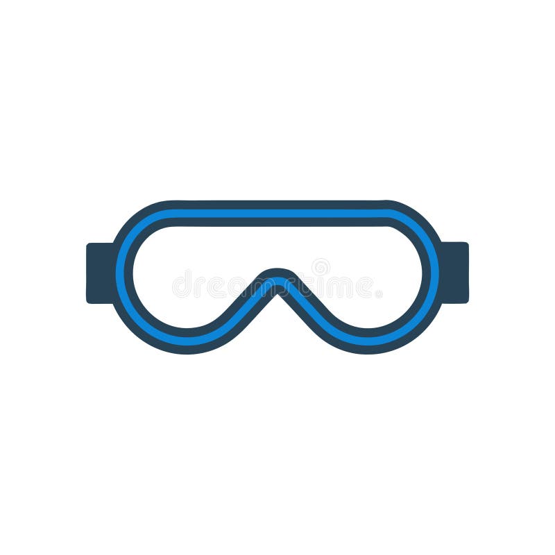 Blue Protective Safety Goggles Vector Illustration for Industrial and ...