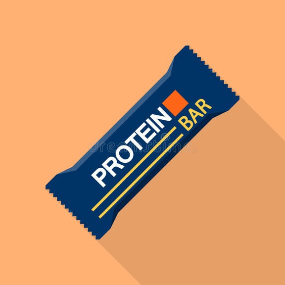 Blue Protein Bar Icon, Flat Style Stock Vector - Illustration of ...