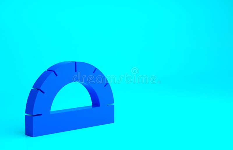 Blue Protractor Grid for Measuring Degrees Icon Isolated on Blue ...