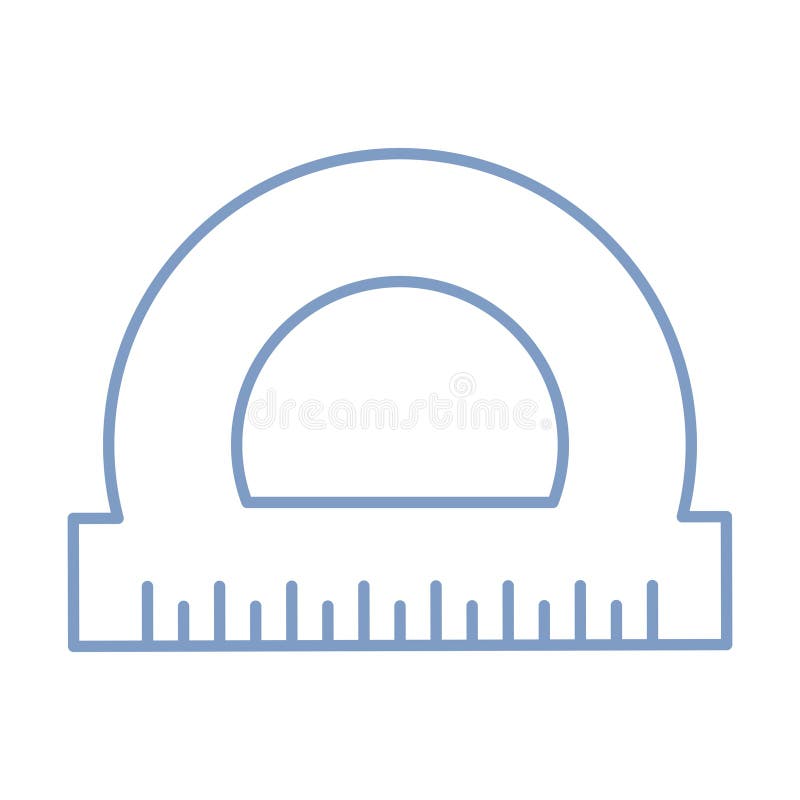 Blue Protractor Outline. Vector Stock Vector - Illustration of simple ...