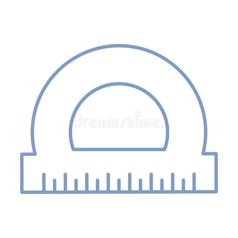 Blue Protractor Outline. Vector Stock Vector - Illustration of simple ...