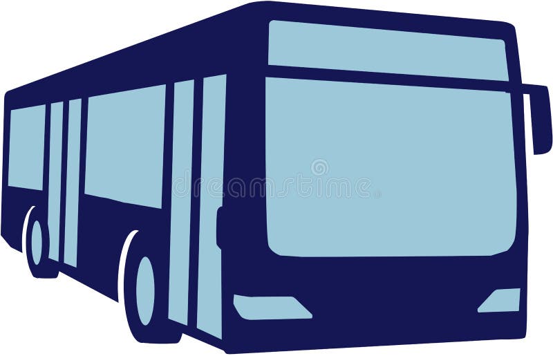 Blue public bus stock vector. Illustration of coach - 107158624