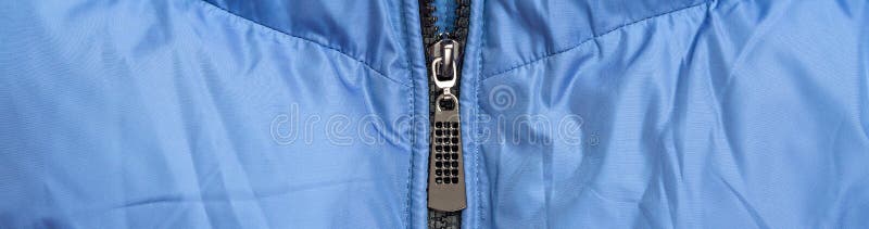 Blue Puffer Jacket Material As Background Close Up Stock Image - Image ...