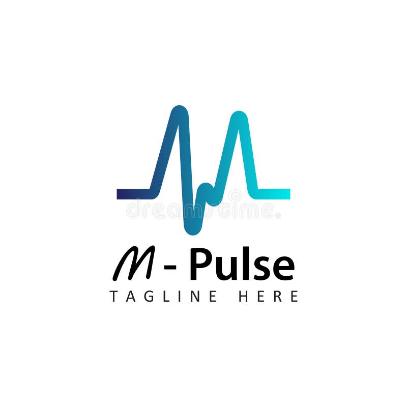 Blue Pulse Logo Template Design Vector with Isolated Background Stock ...
