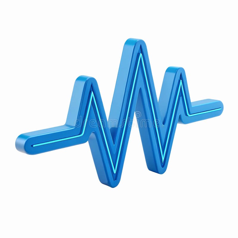 Blue Pulse Wave Shape Illustration with 3D Effect for Healthcare and ...