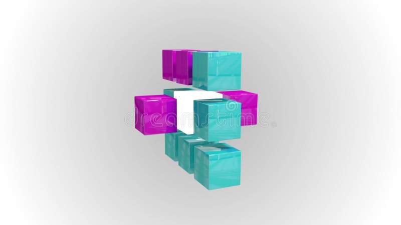 Cube Grid Animation Build Cube Math Space Stock Footage Video Of