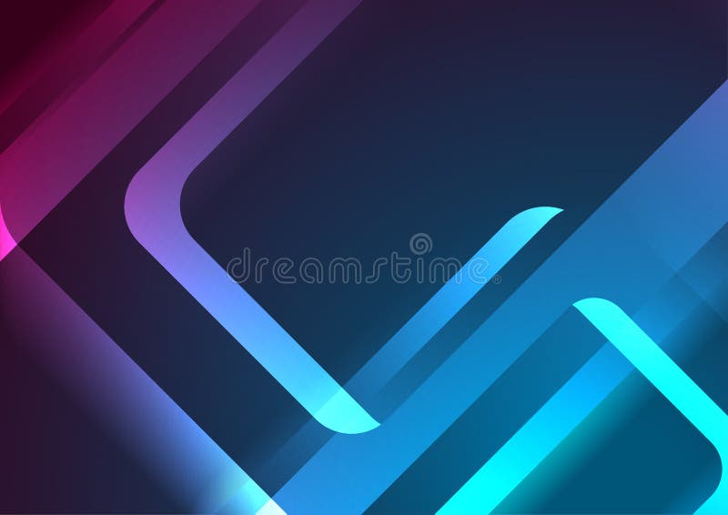 Blue Purple Abstract Geometric Tech Glossy Background Stock Vector ...