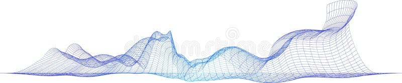 Blue Purple Abstract Mesh Wave on White Background. Design Element for ...