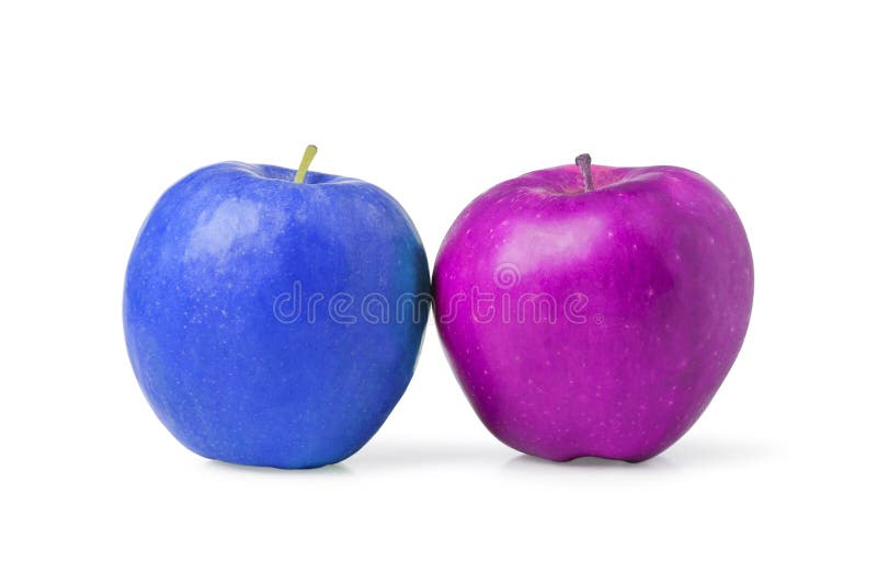 Blue and purple apples stock photo. Image of meal, isolated - 249104696
