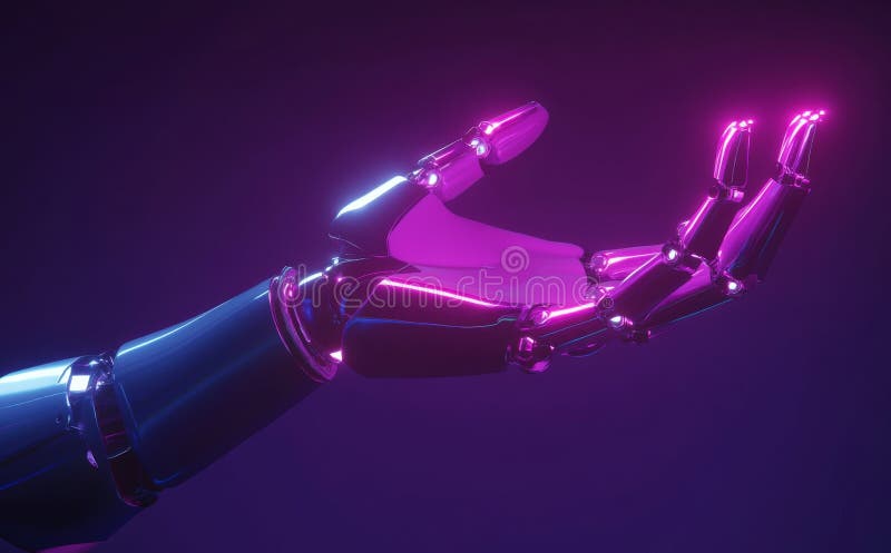 Blue Purple Black Metallic Robotic Hand Stock Photos - Free & Royalty ...